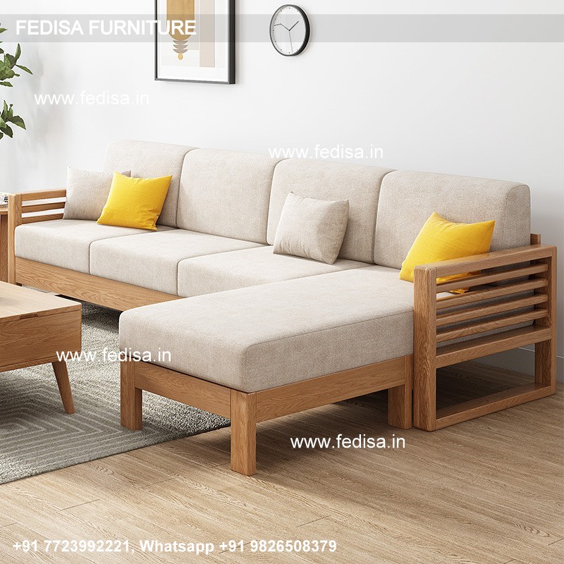 L Shaped Teak Wood Sofa Set Leather Couch And Recliner Set 2Nd Hand ...