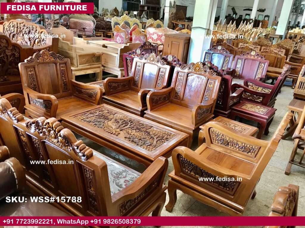 Five Seater Wooden Sofa Sagwan Lakdi Ka Sofa Urban Ladder Wooden Sofa ...