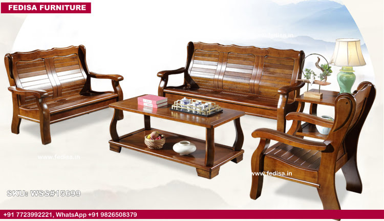 Wooden Corner Setty Wood Type Sofa Set 5 Seater Wooden Sofa Set Online ...