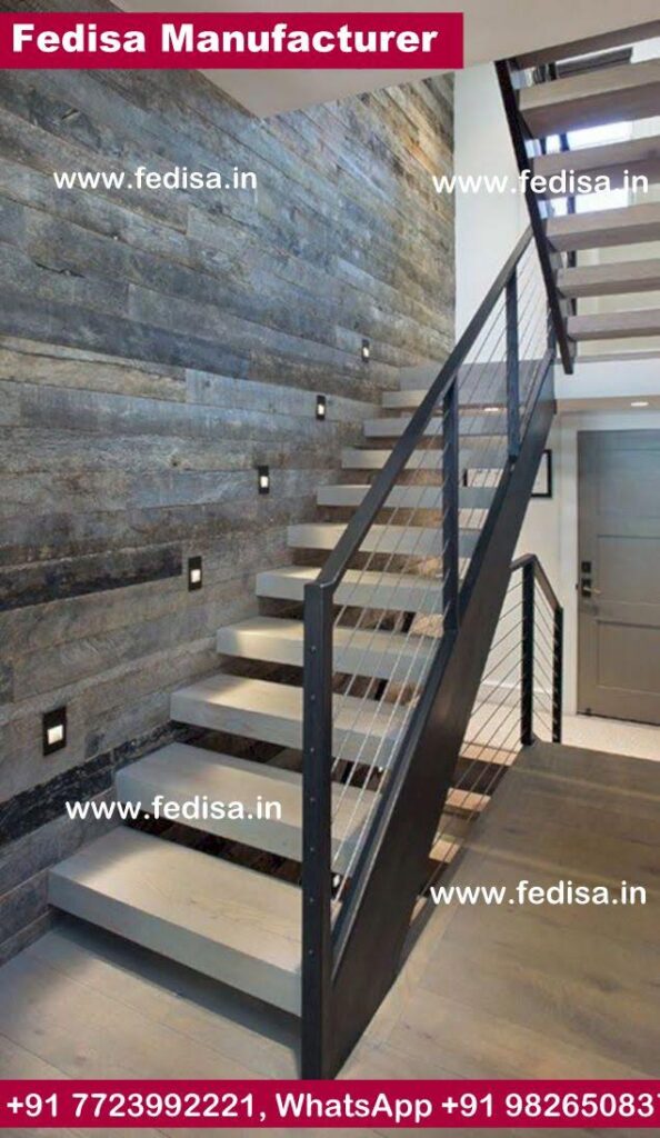 Checker Plate Stairs Ornamental Stair Railing Rod Iron Handrails For ...