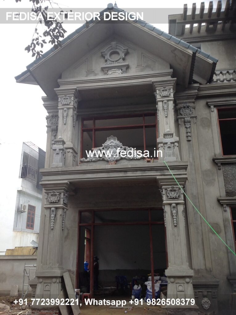 Classic Modern House Front Design Indian House Design Front View Single ...