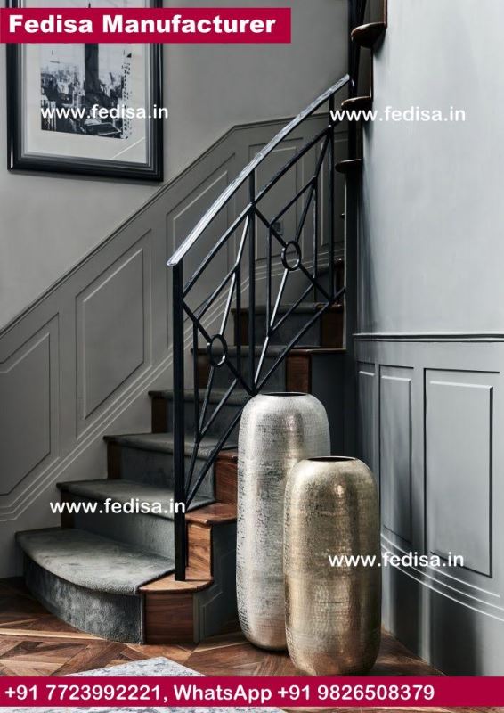 Metal Pipe Stair Railing Folded Steel Staircase Exterior Metal ...